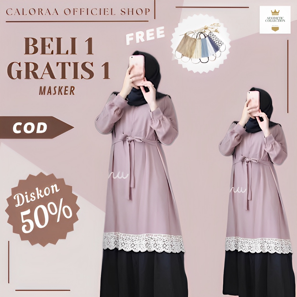 Jual Maroco Maxy Dress Dres Gamis Terbaru2024 Lebaran Wanita Import ...
