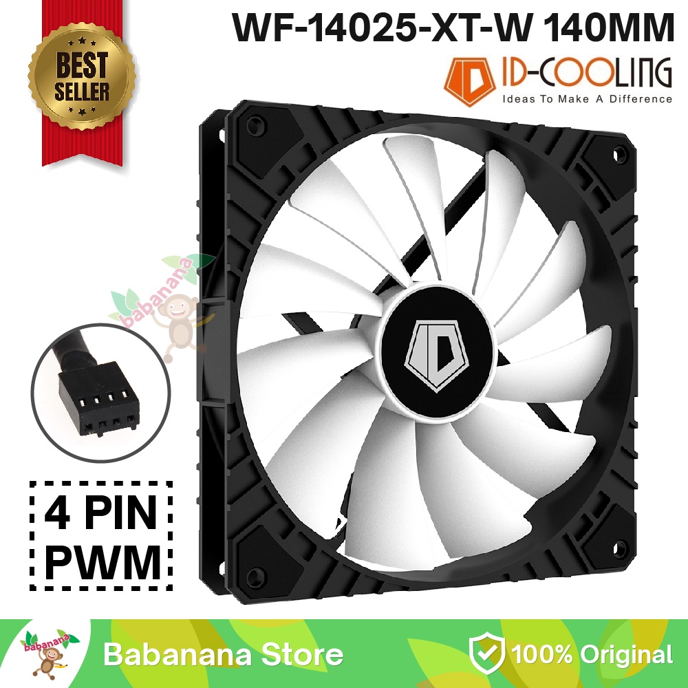Jual Fan ID cooling 140mm XF-14025-XT-W pwm 4 pin casing pc kipas | Shopee Indonesia
