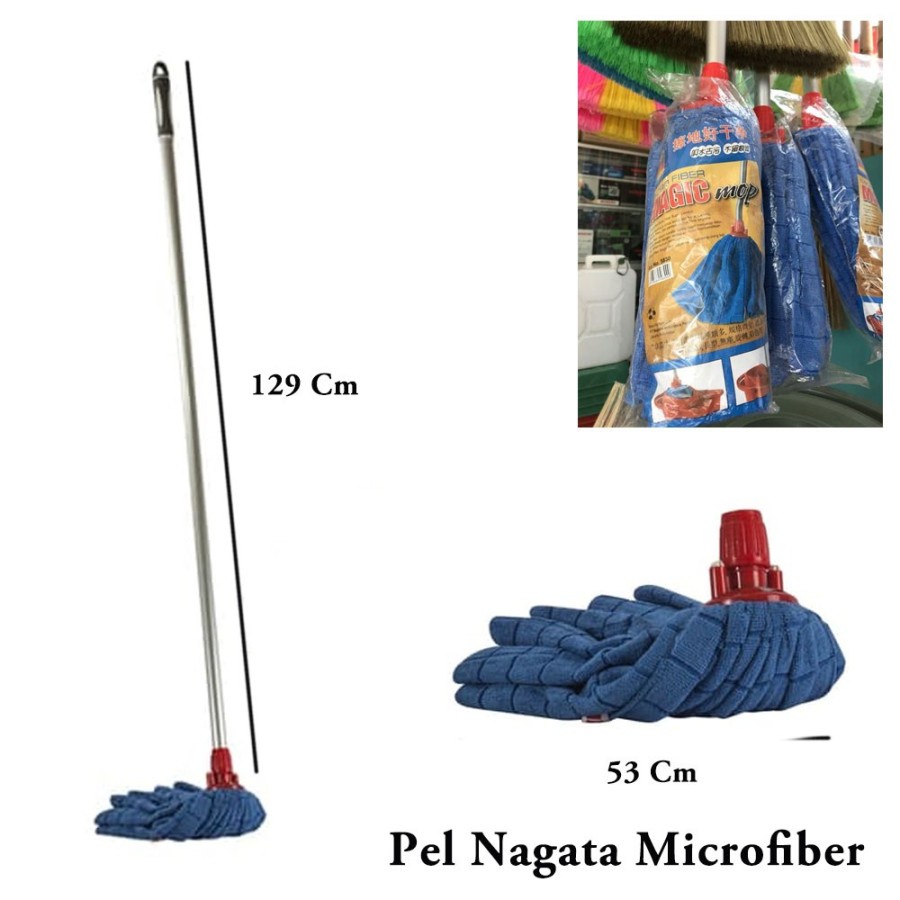Jual Pel Lantai Kain Microfiber Nagata 5830 MF + Gagang Alat Pelan ...