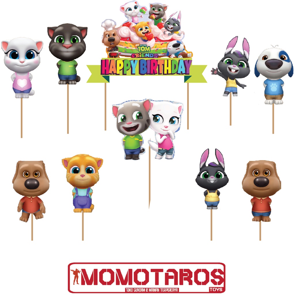 Jual Topper cake Talking tom friends mini new set | Shopee Indonesia