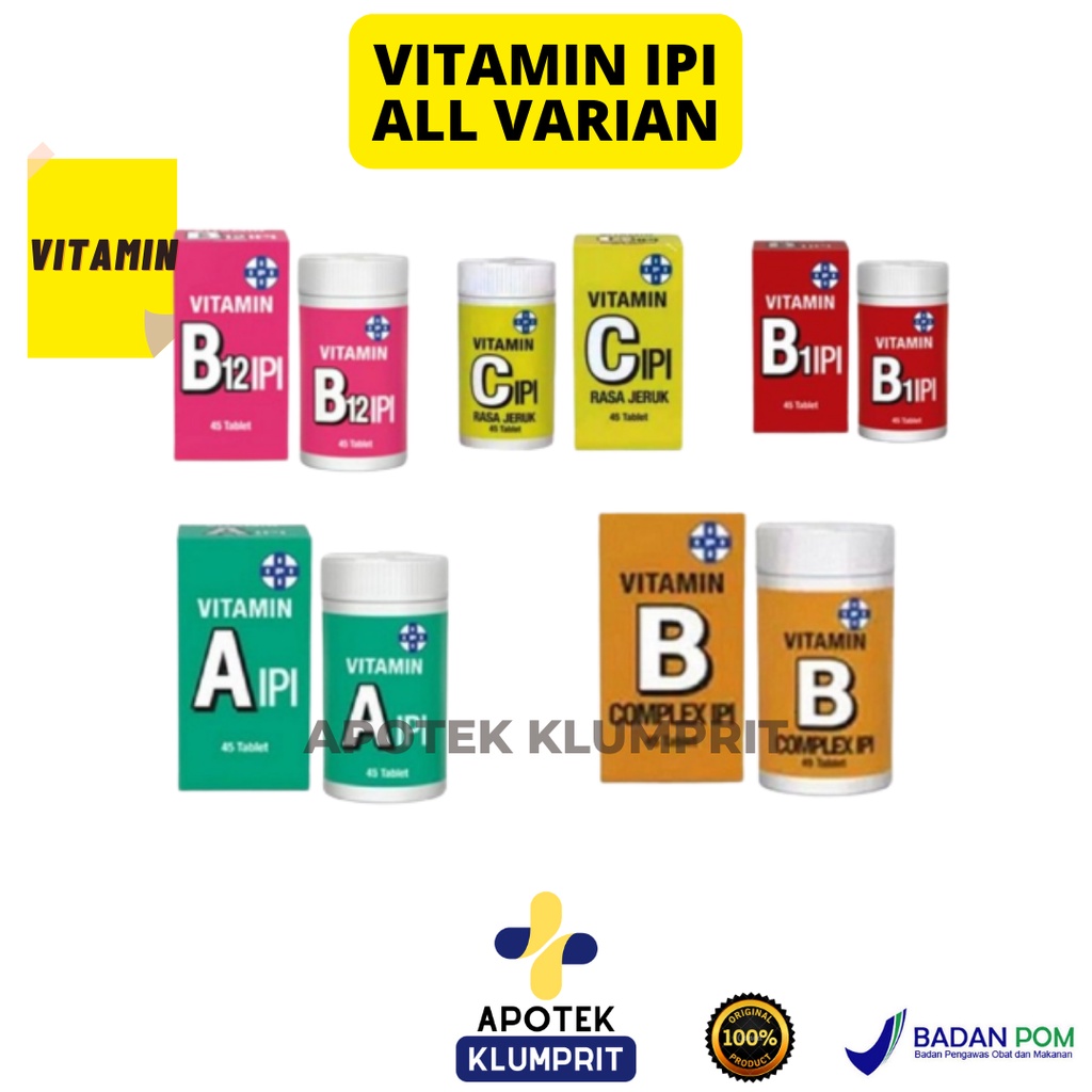 Jual Vitamin Ipi tablet / Vitamin C / Vitamin B1 / Vitamin B12 / Vitamin BComplex /Vitamin A ...