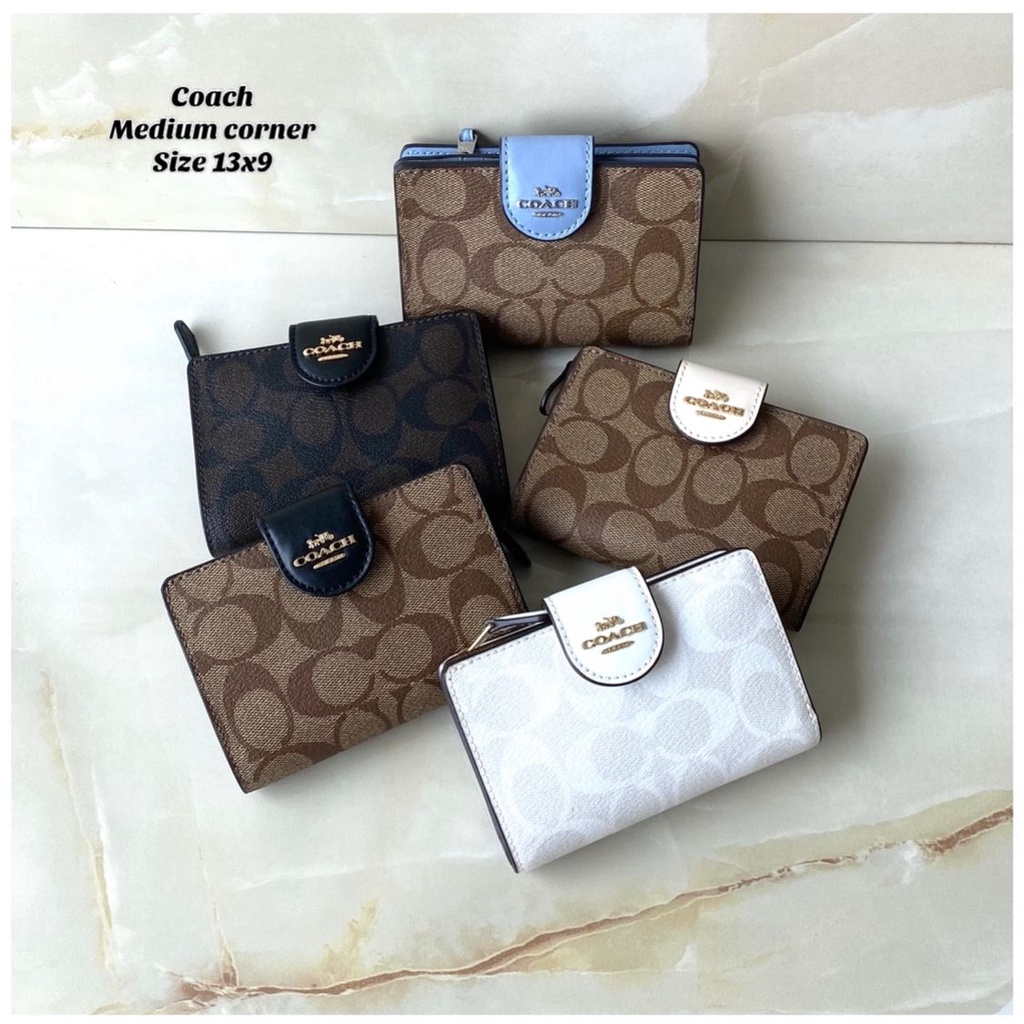 Jual Dompet Wanita Branded Coach Medium Corner Zip Wallett In Signature ...