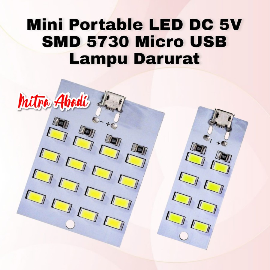 Jual Mini Portable LED DC 5V SMD 5730 Micro USB Lampu Darurat / Emergency L | Shopee Indonesia