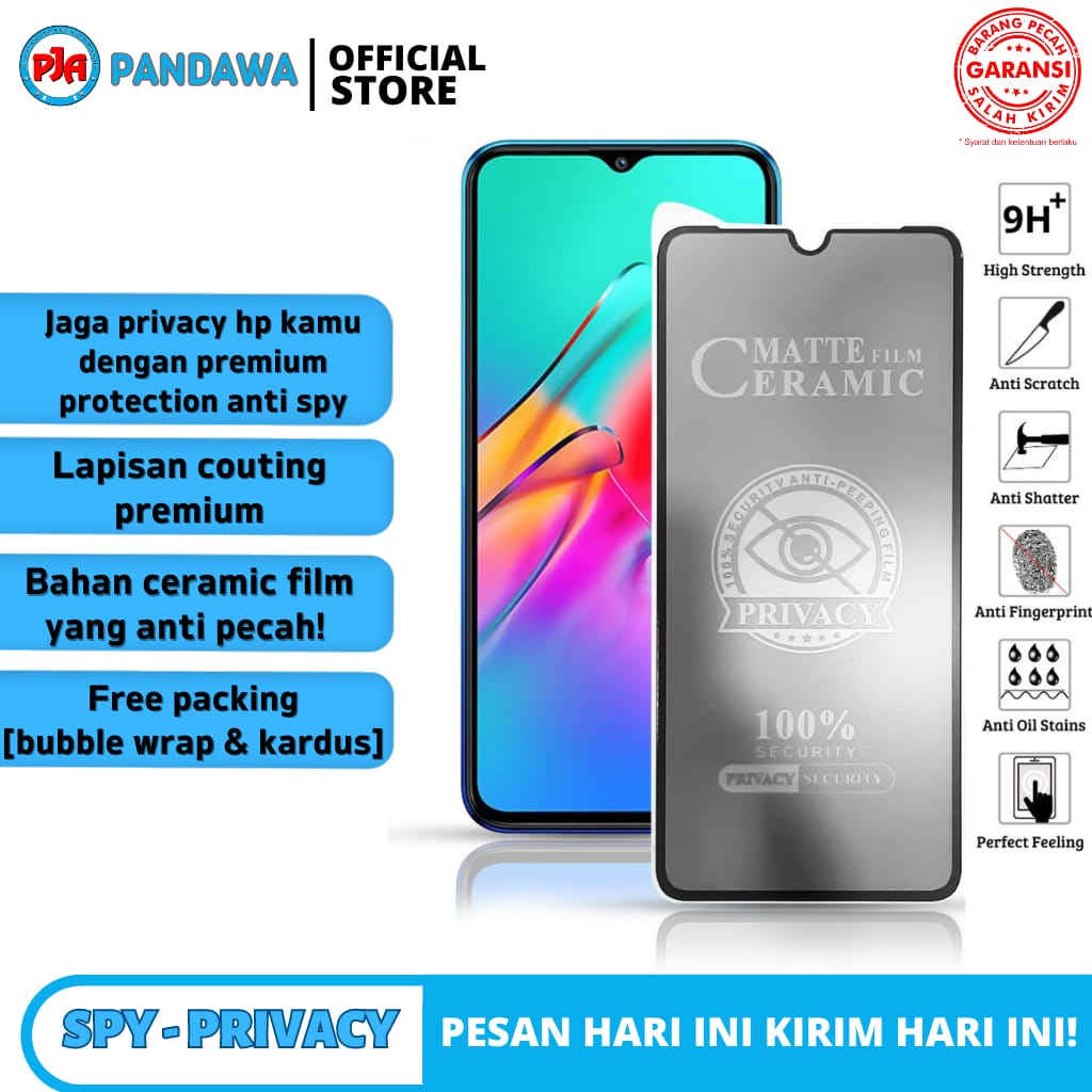 Jual Tempered Glass Anti Gores TG Ceramic Film Matte Anti SPY Privacy ...