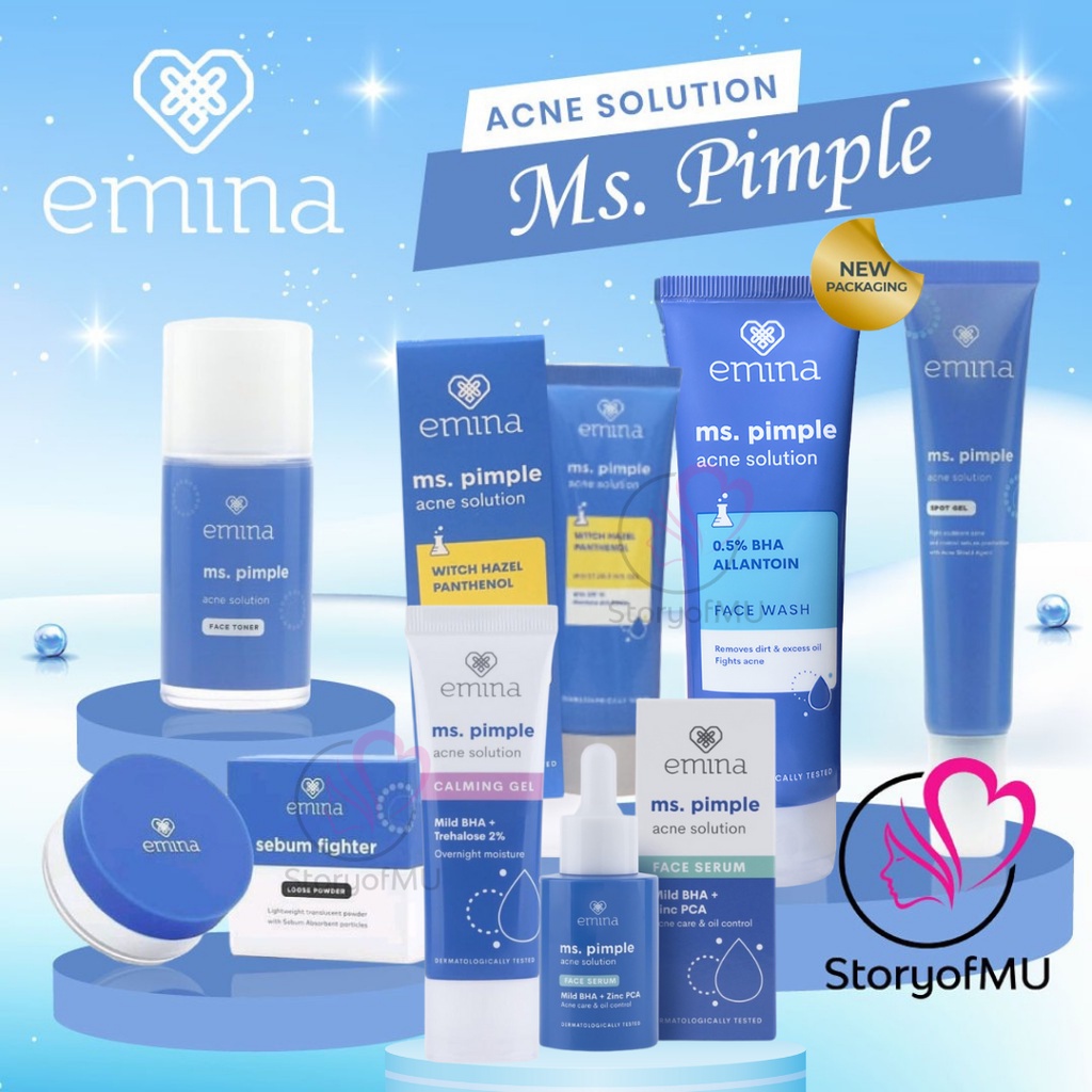 Jual EMINA Ms. Pimple Acne Solution Series - Face Wash | Toner | Spot ...