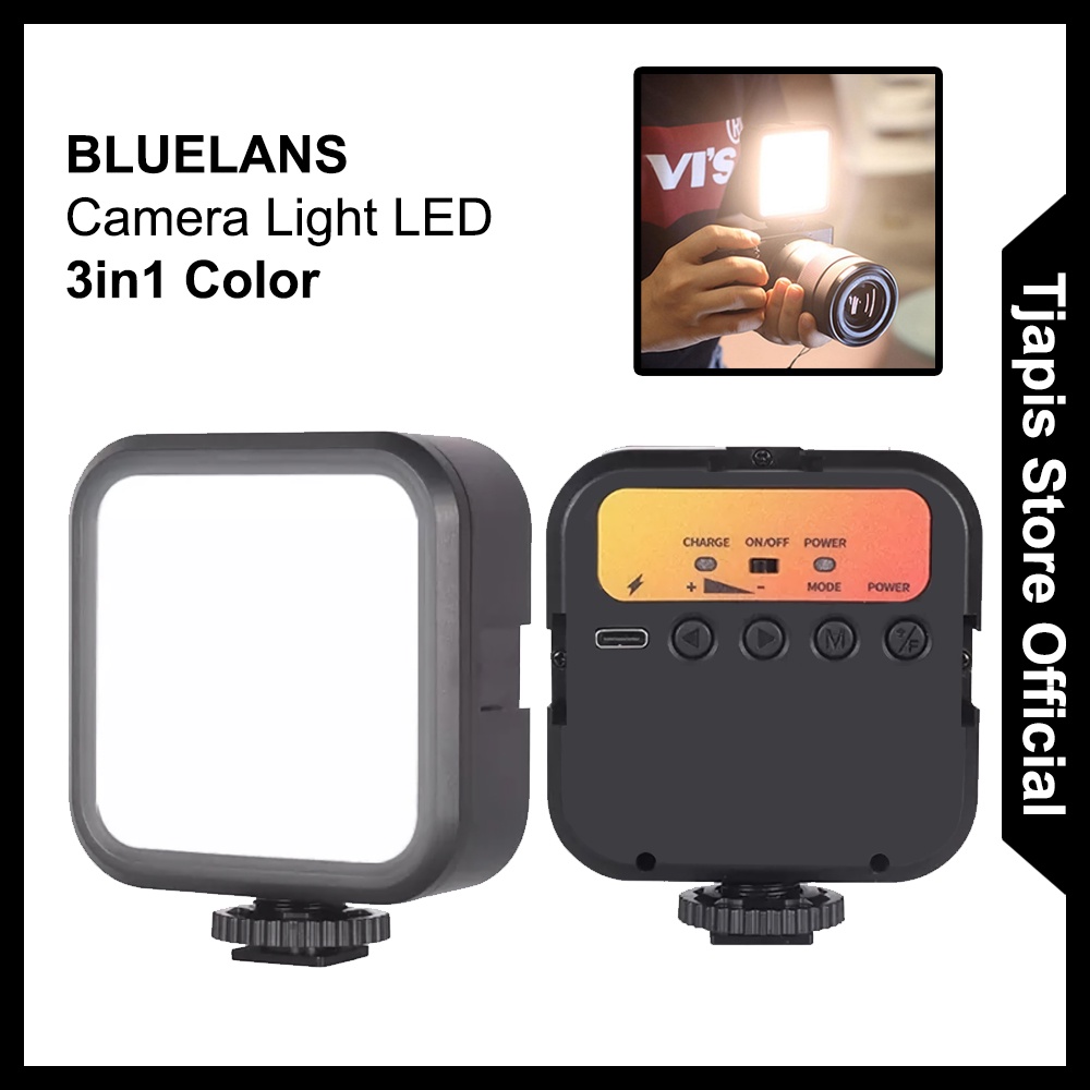Jual BLUELANS LAMPU KAMERA MINI PORTABLE LIGHT LED 1200MAH 3 IN 1 COLOR ...