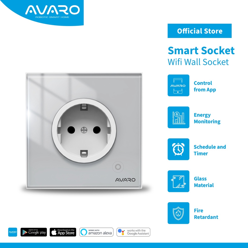Jual AVARO WIFI Smart Wall Socket Colokan Listrik Dinding 16A (3000W ...