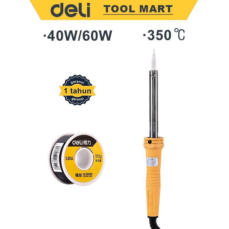 Jual Deli Solder Listrik 40W 60W 350 ℃ Timah Solder Besi Tahan Karat ...