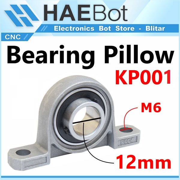 Jual [HAEBOT] Bearing Pillow Block KP001 12mm Bracket Holder Shaft ...