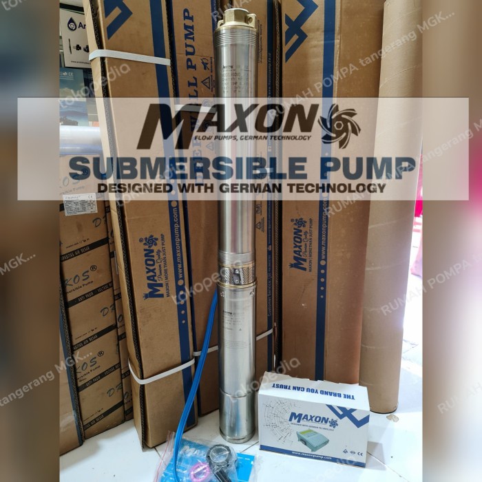 Jual POMPA SATELIT MAXON 1.5HP 1PHASE 4INCH 4SDM3/12 SUBMERSIBLE PUMP ...