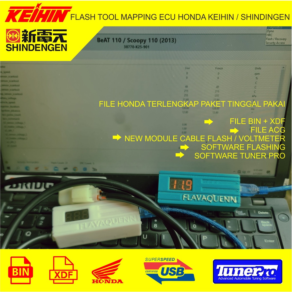 Jual ALAT REMAP MAPPING FLASH TOOL ALL HONDA ECU KEIHIN SHINDINGEN CBU ...