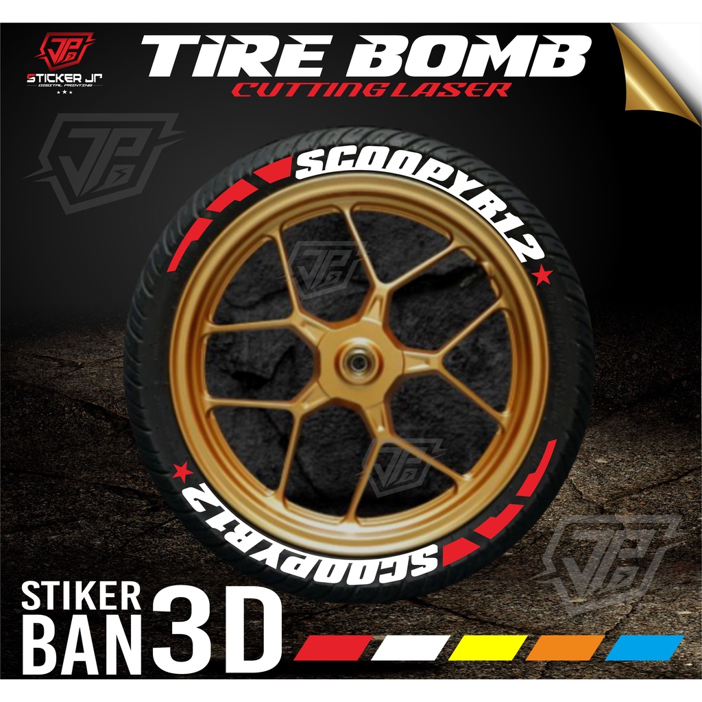 Jual Sticker Ban / Font Ban / Tire Bomb / 3D stiker ban Scoopy R12 JP-9 ...