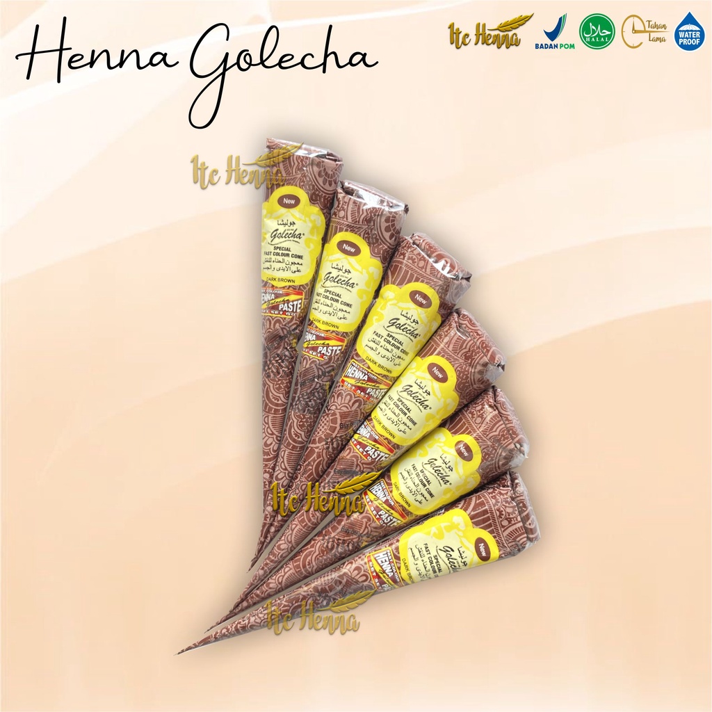 Jual Golecha Dark Brown Henna Cone (1/2 Box isi 6pcs) Warna Coklat ...