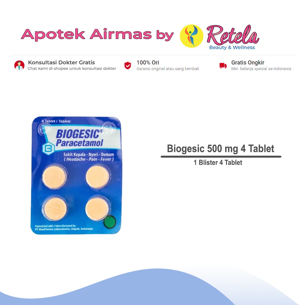 Jual BIOGESIC 1 STRIP 4 TAB | Shopee Indonesia