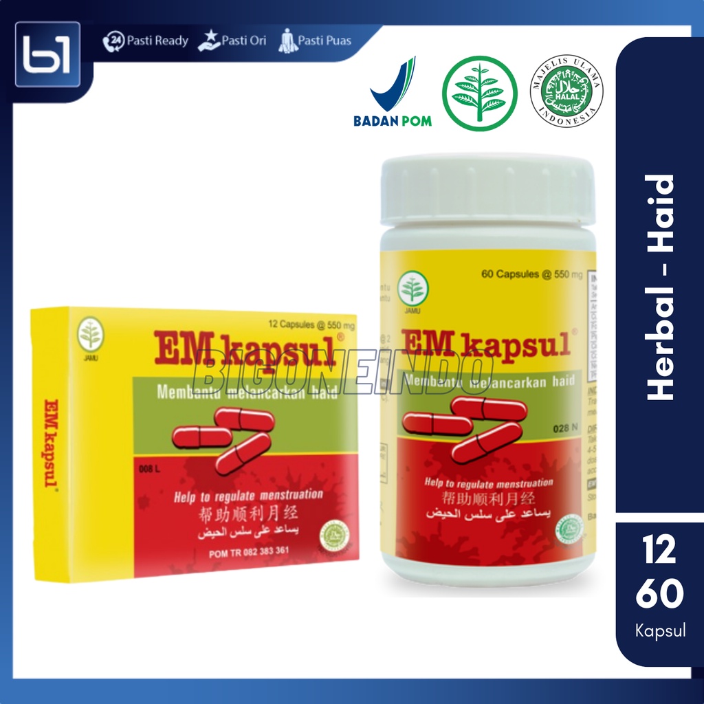 Jual M Kapsul, Borobudur EM KAPSUL Herbal, Herbal Menstruasi Lancar ...