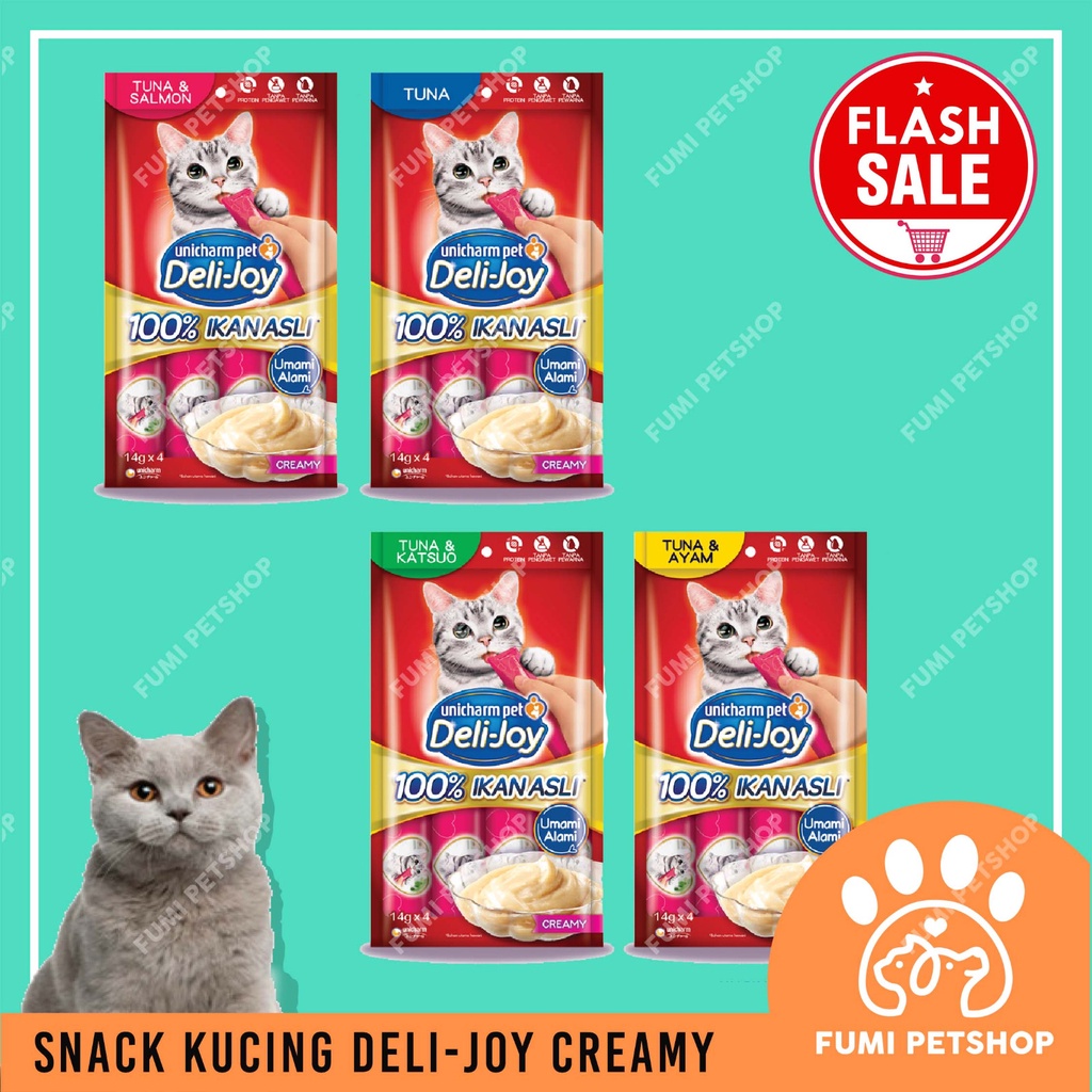 Jual SNACK KUCING PREMIUM DELI JOY CREAMY (4X14GR) | Shopee Indonesia