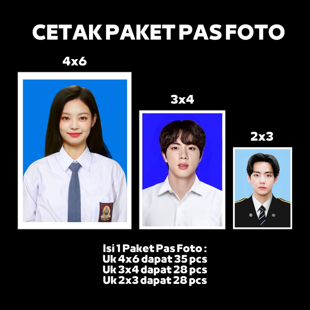 Jual Cetak Paket Pas Foto Murah 4x6-3x4-2x3 cm Berbagai Ukuran | Shopee Indonesia