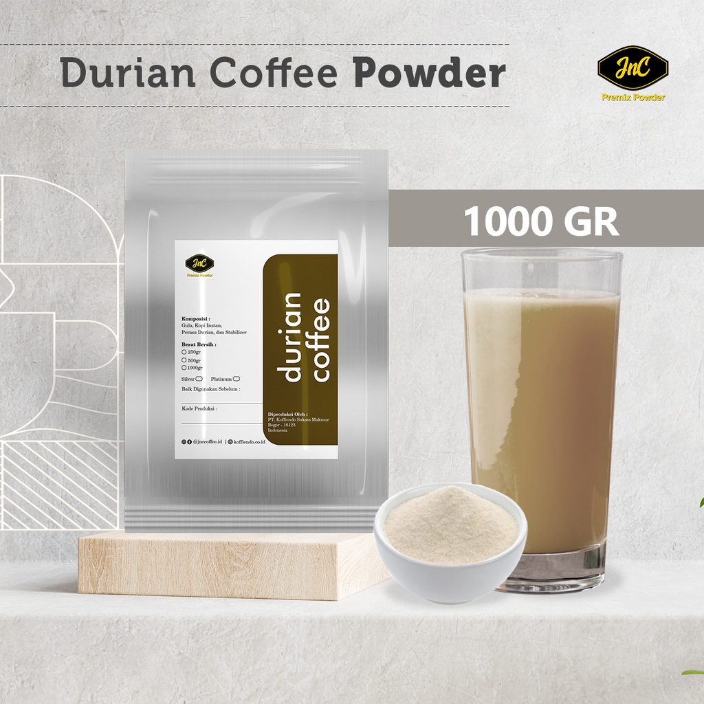 Jual JnC Durian Coffee Silver Powder 1KG I Bubuk minuman Durian Kopi ...