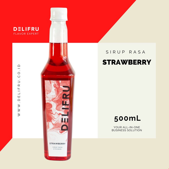 Jual DELIFRU SYRUP STRAWBERRY - SIRUP STRAWBERRY 500 ML | Shopee Indonesia