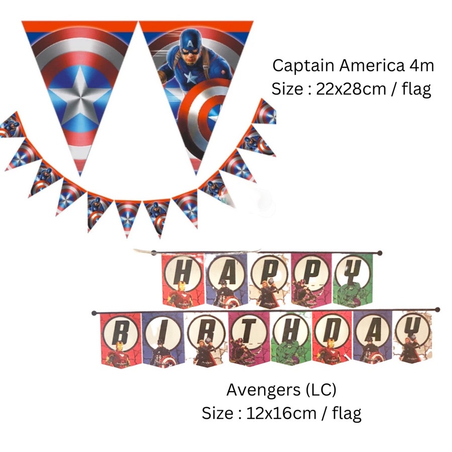 Jual HBD Banner Avengers Capt America / Flag Tulisan Happy Birthday ...
