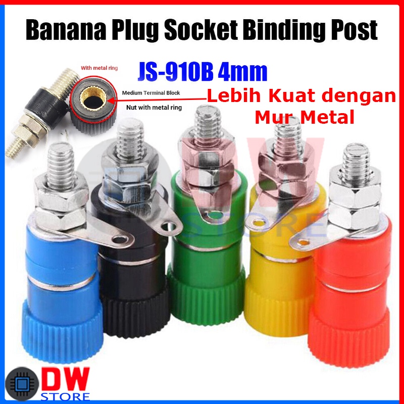 Jual JS-910B JS910B 4mm Soket Banana Socket Female Connector Binding Post | Shopee Indonesia