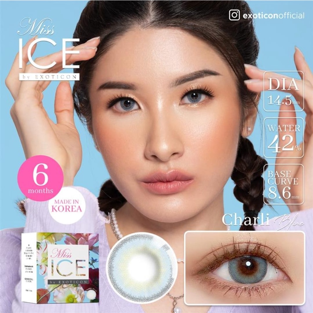 Jual SOFTLENS MISS ICE CHARLI BLUE MINUS -0.50 S/D -6.00 DIA 14.5 MM ...