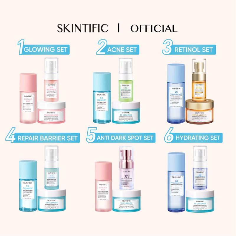 Jual SKINTIFIC 3 PCS PAKET SKINCARE WITH TONER, MOISTURIZER, SERUM ...