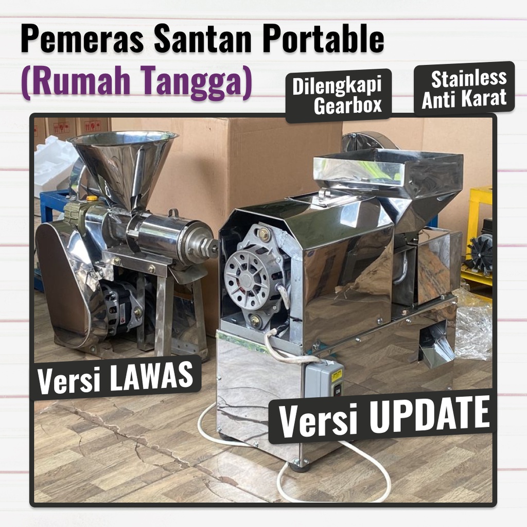 Jual Mesin Pemeras Santan Kelapa Portable Elektrik Full Stainless untuk ...