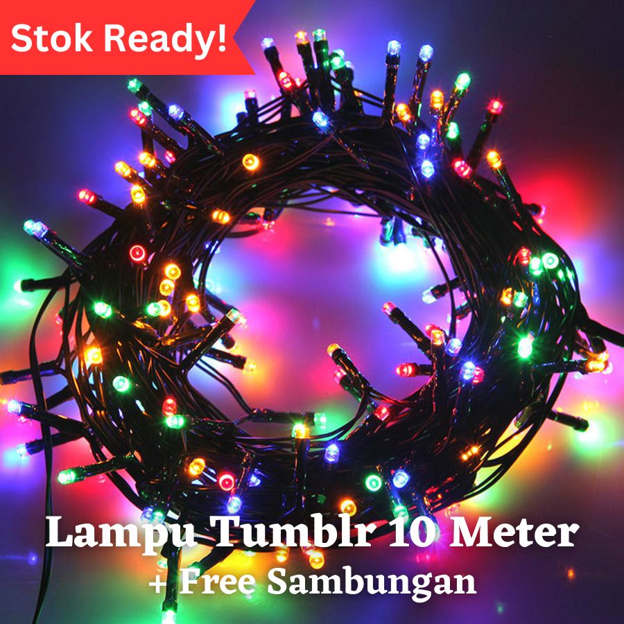Jual Lampu Tumblr 10 Meter 100LED Lampu Natal LED Tumbler Rainbow ...