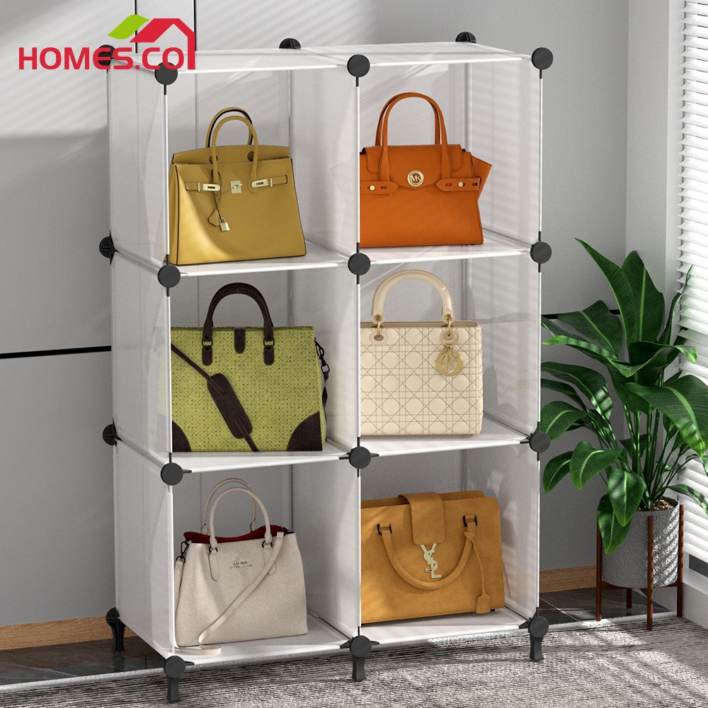 Jual Homes Rak Buku Multifungsi Sederhana/Rak Tas Anti Debu Portable ...