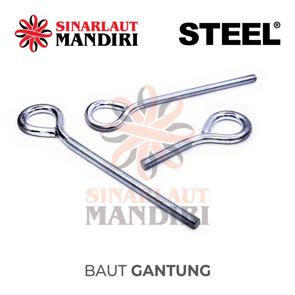 Jual Baut Gantung Galvanis / Hook Bolt / Eye Bolt Besi Panjang 1/2 ...