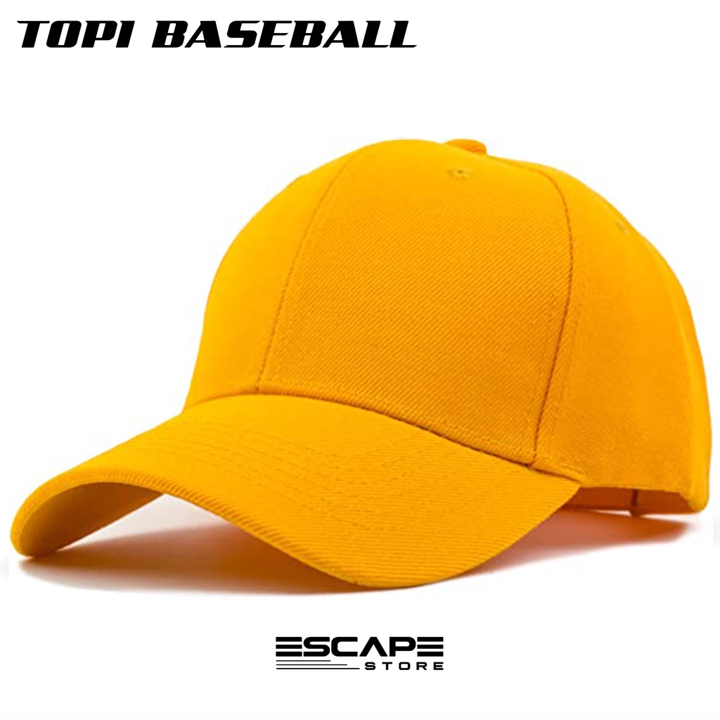 Jual Topi Baseball Caps Kuning Pria Wanita Ukuran Dewasa Ring Belakang ...