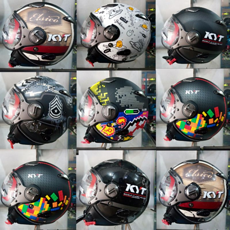 Jual Helm KYT Retro Elsico Motif SNI DOT | Shopee Indonesia