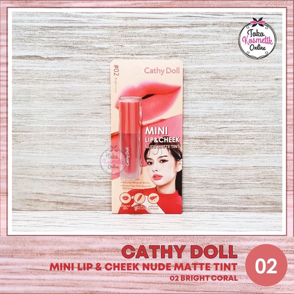 Jual CATHY DOLL MINI LIP & CHEEK NUDE MATTE TINT | Shopee Indonesia