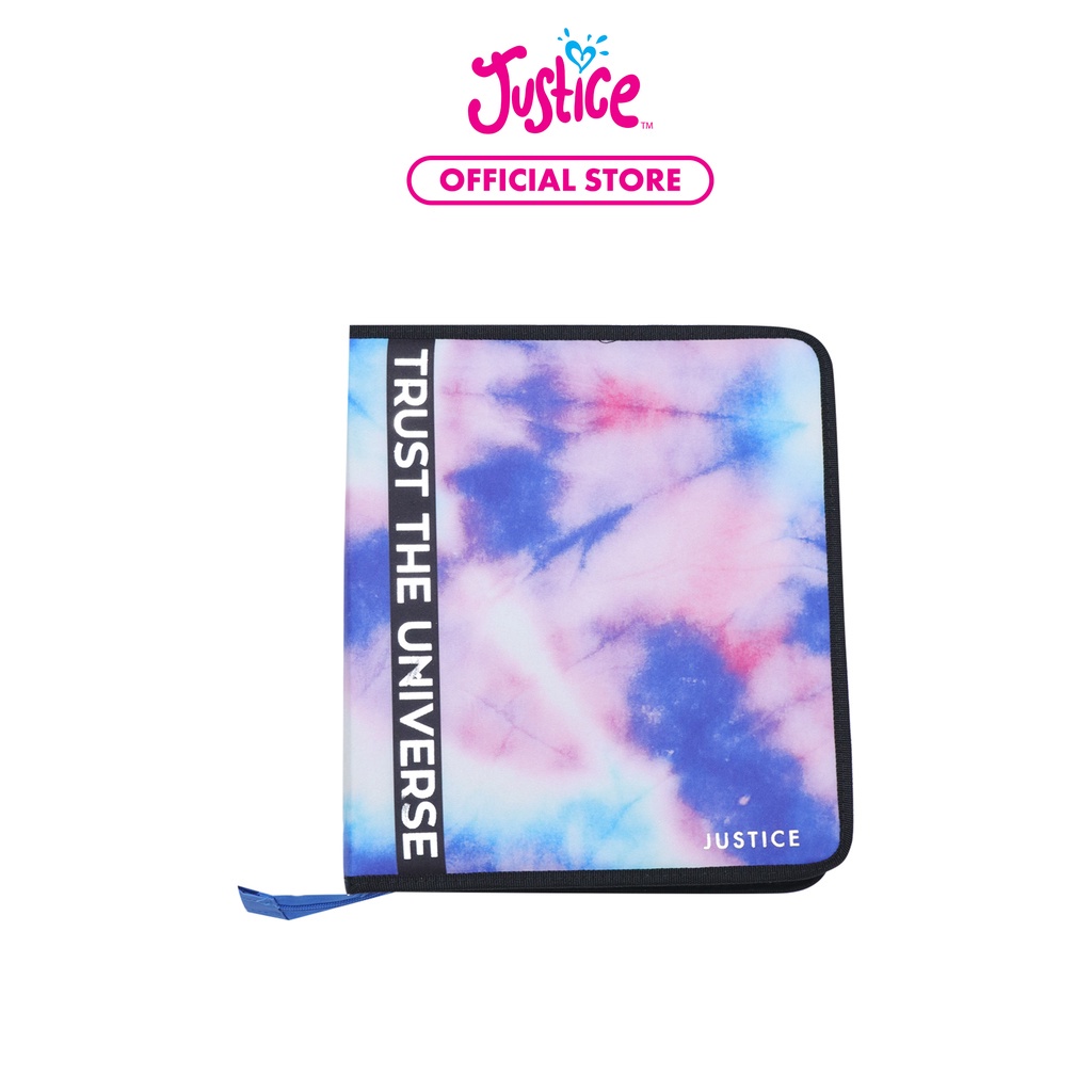 Jual Justice Girls Blue Tie Dye 2 Inch Zipper Binder - Binder Anak ...