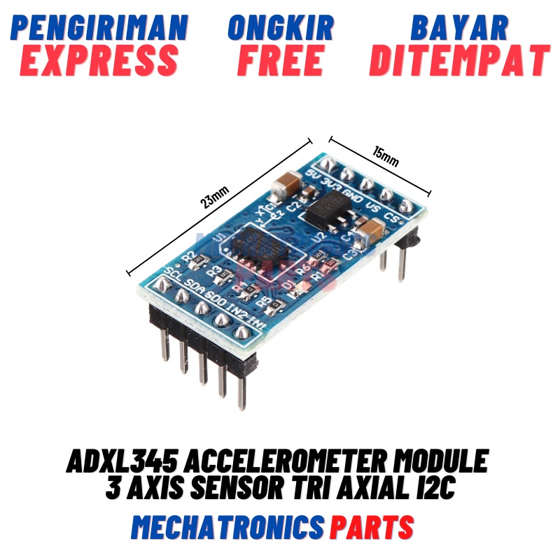 Jual ADXL345 ACCELEROMETER MODULE 3 AXIS SENSOR TRI AXIAL I2C | Shopee ...