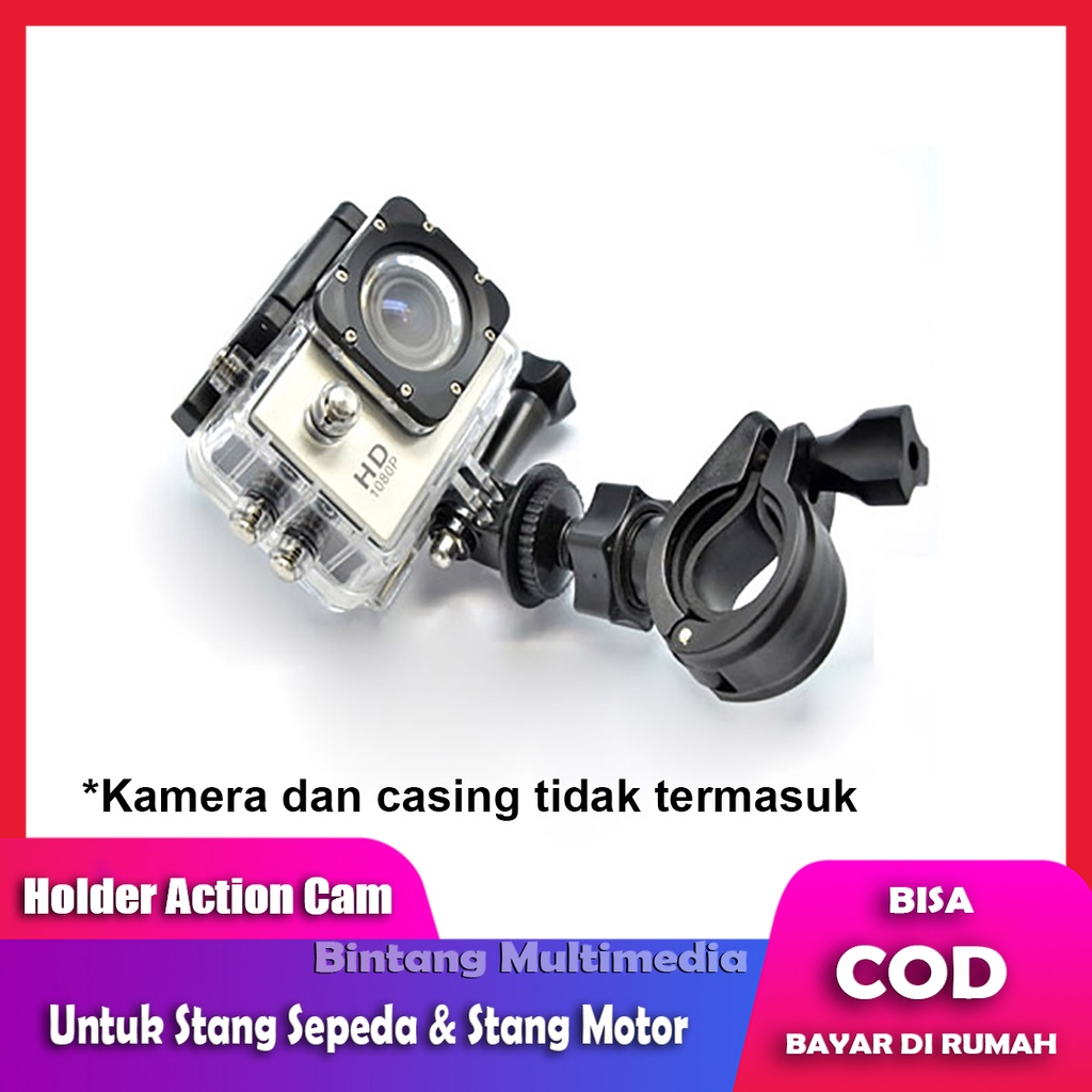Jual Holder Stang Sepeda Motor Bracket Roll Cage Dual Mount for Action ...