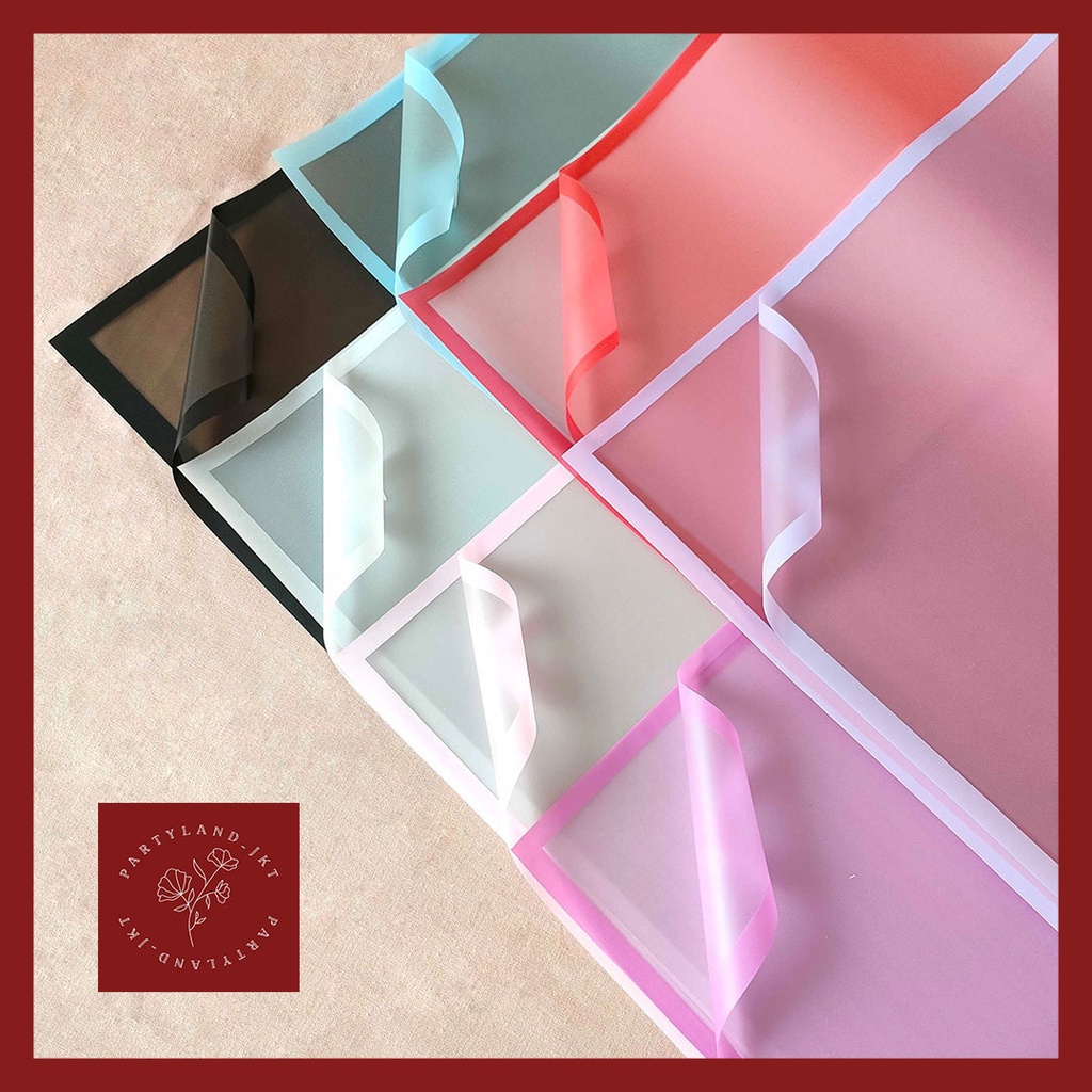 Jual Color Frame Cellophane Flower Wrapping Paper Transparan List ...