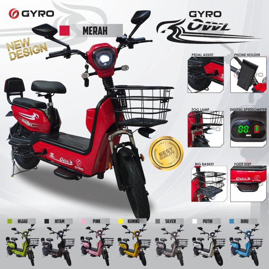 Jual SEPEDA LISTRIK ELECTRIC BIKE GYRO OWL | Shopee Indonesia