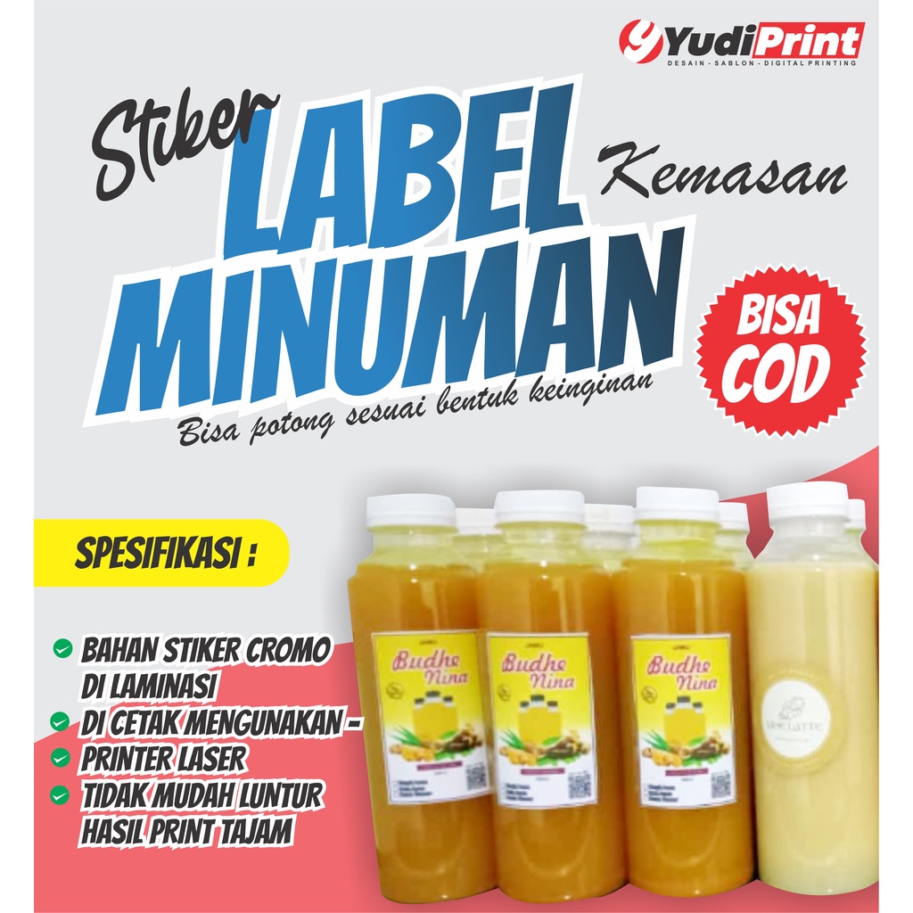 Jual cetak stiker label kemasan minuman anti air | Shopee Indonesia