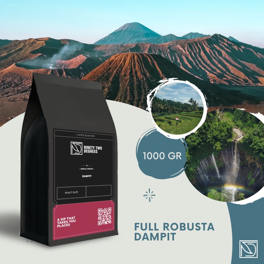 Jual NTD NinetyTwo Degress Full Fine Robusta Dampit Grade 1 Roast Beans ...