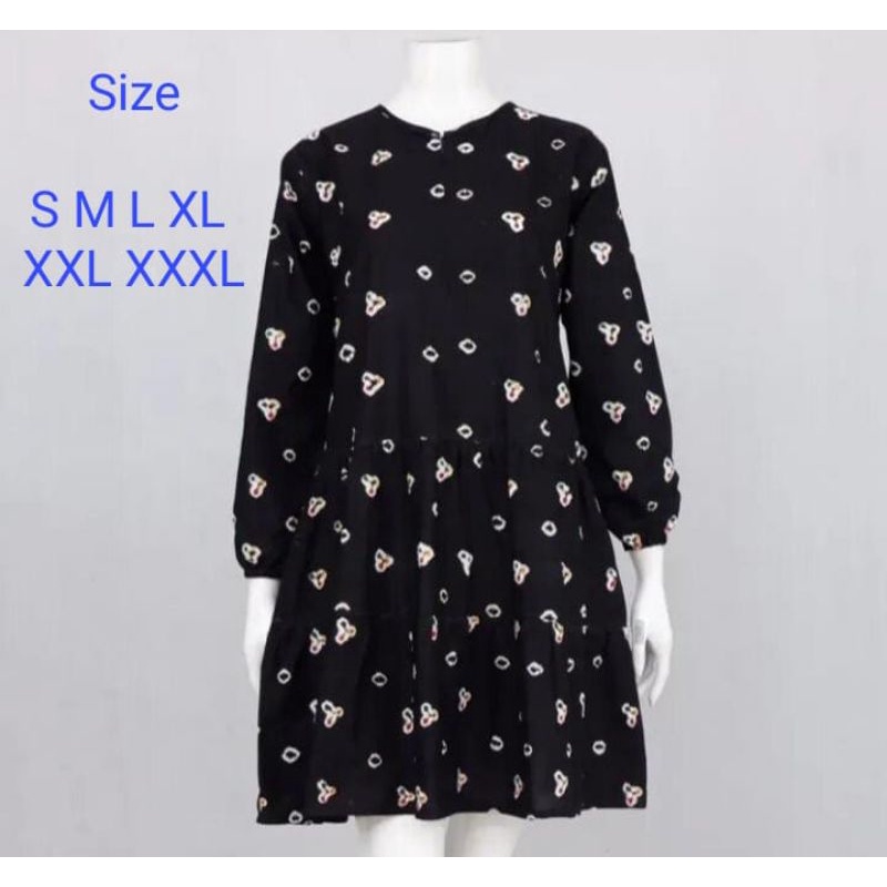 Jual Dress Batik Motif Jumputan Casual Motif Elok Cocok Utk Kondangan ...