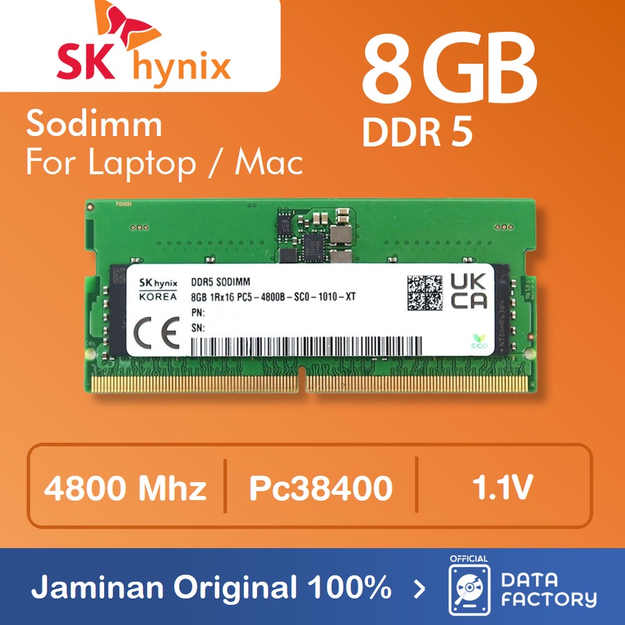 Jual RAM LAPTOP SK HYNIX DDR5 8GB 4800Mhz / PC 38400 SODIMM NOTEBOOK MEMORY | Shopee Indonesia
