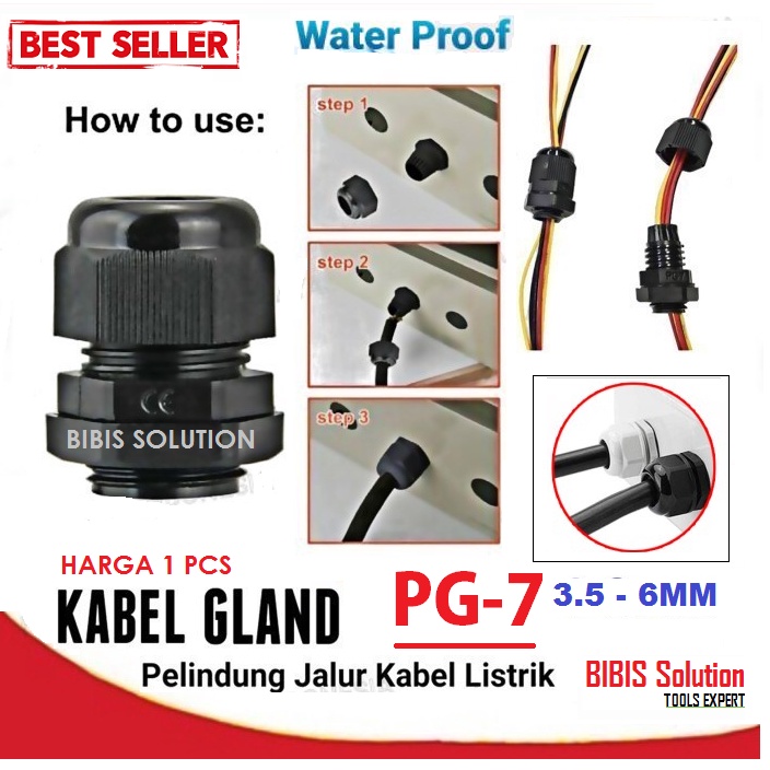Jual Cable Gland PG 7 Klem Konektor Pelindung Kabel Glan Listrik ...