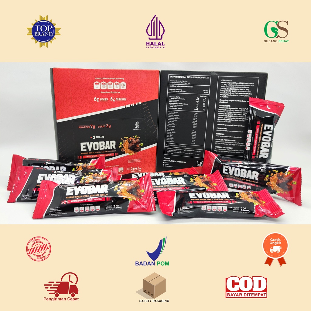 Jual Manado Evolene Evobar 1 box isi 12 pcs - Snack Sehat Tinggi ...