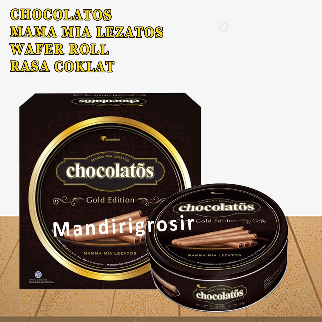 Jual Mama Mia Lezatos* Chocolatos* Wafer Roll* Rasa Cokelat*350g ...