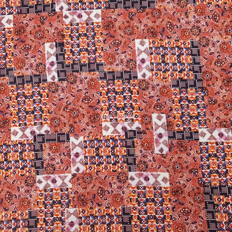 Jual Silky Stretch Motif Mosaic Florals Terracota (Pronto Moda ...