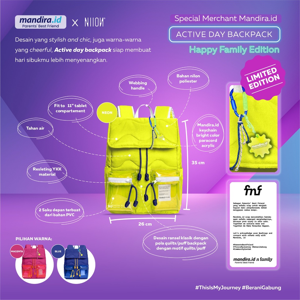 Jual Active Day Backpack Niion | Shopee Indonesia