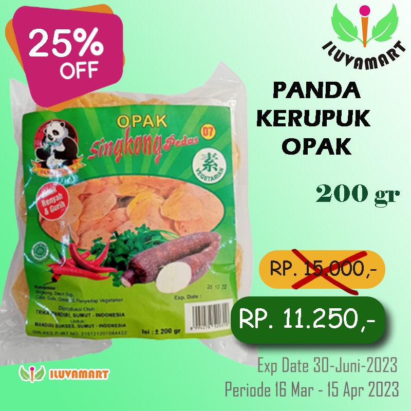 Jual Krupuk Panda Dunia Opak Singkong / Kerupuk Vegetarian Enak Gurih ...