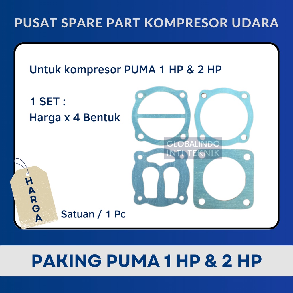 Jual Paking Packing Gasket Kompresor Angin PUMA 1 HP & 2 HP | Shopee ...